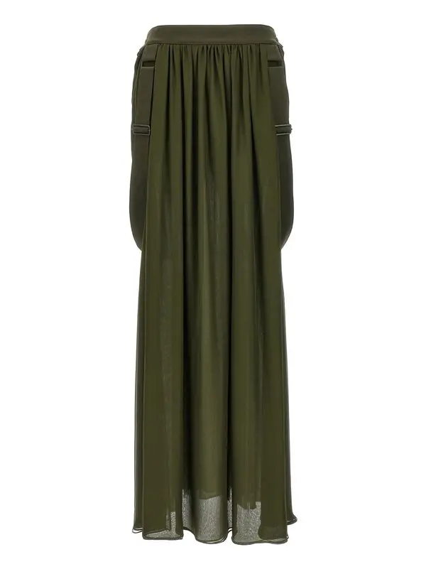 Max Mara Jedy Silk Chiffon Skirt - Green