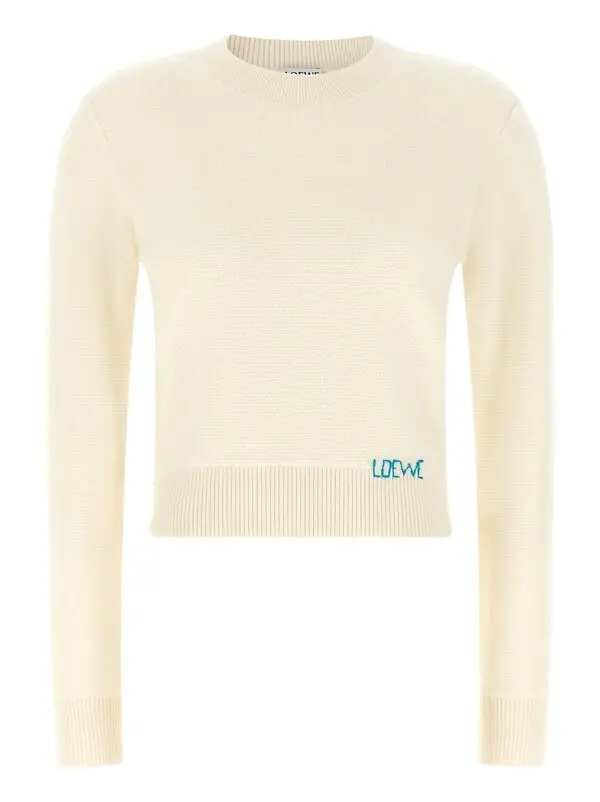 Loewe Logo Embroidery Sweater - White