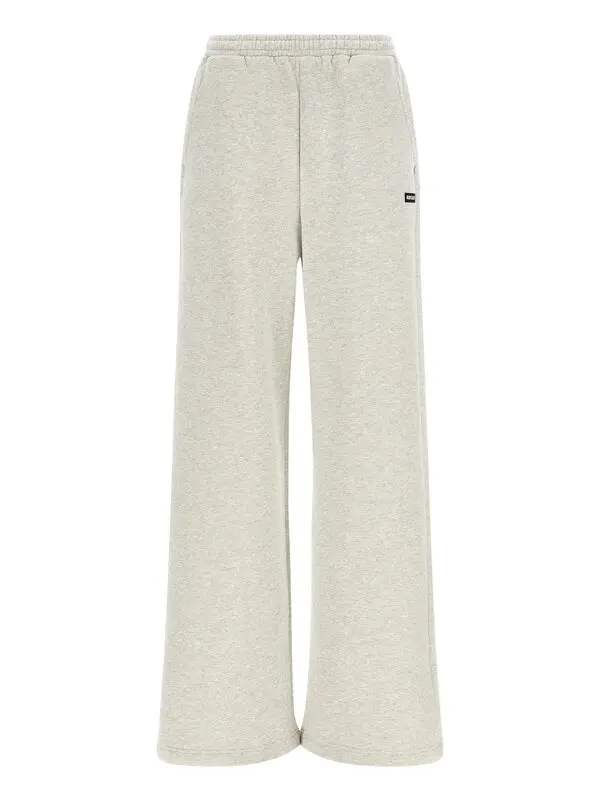 ROTATE BY BIRGER CHRISTENSEN Wide Leg Organic Cotton Fleece Pants - White