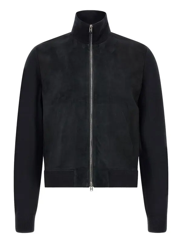 TOM FORD Two-material Cardigan - Blue
