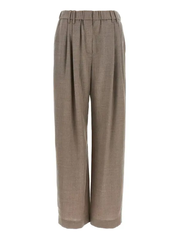 Brunello Cucinelli Wide-leg Trousers - Gray