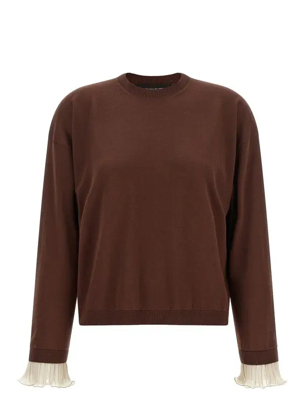 Fabiana Filippi Pleated Cuffs Pullover - Brown