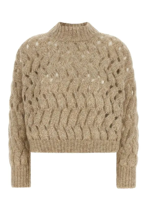 Brunello Cucinelli Dazzling Waves Sweater - Beige