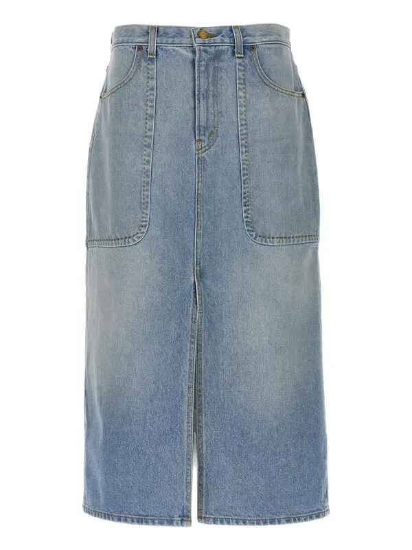 B Sides Hill Denim Skirt - Light Blue