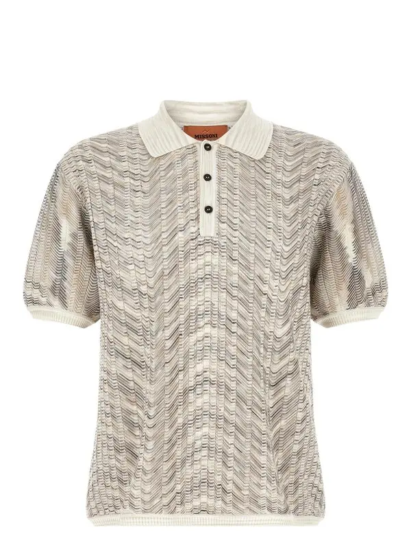 Missoni Zig-zag' Knit Polo Shirt - Multi