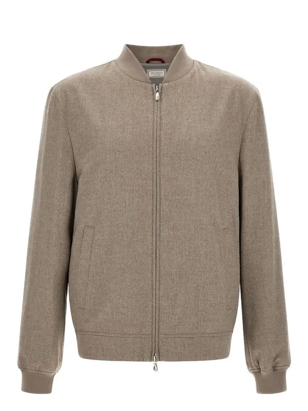 Brunello Cucinelli Cashmere Bomber Jacket - Gray