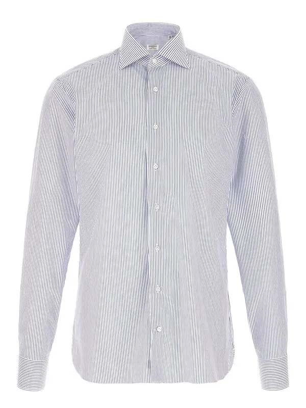 BORRIELLO NAPOLI Striped Shirt - Light Blue