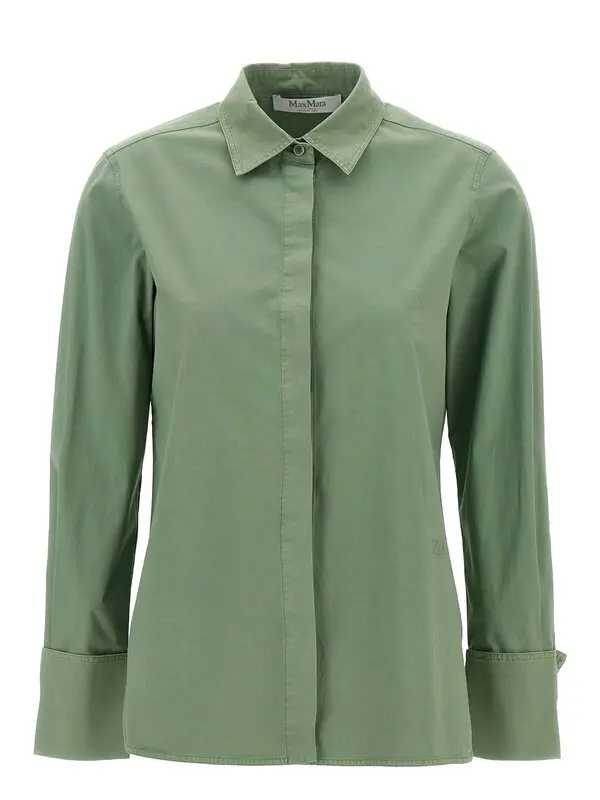 Max Mara Francia Stretch Cotton Shirt - Green