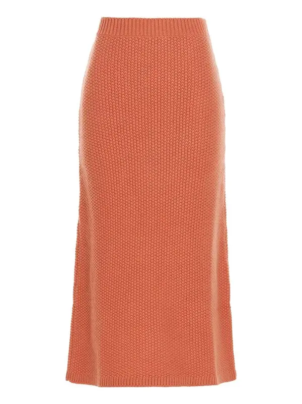 Chloé Cashmere Knit Long Skirt - Orange