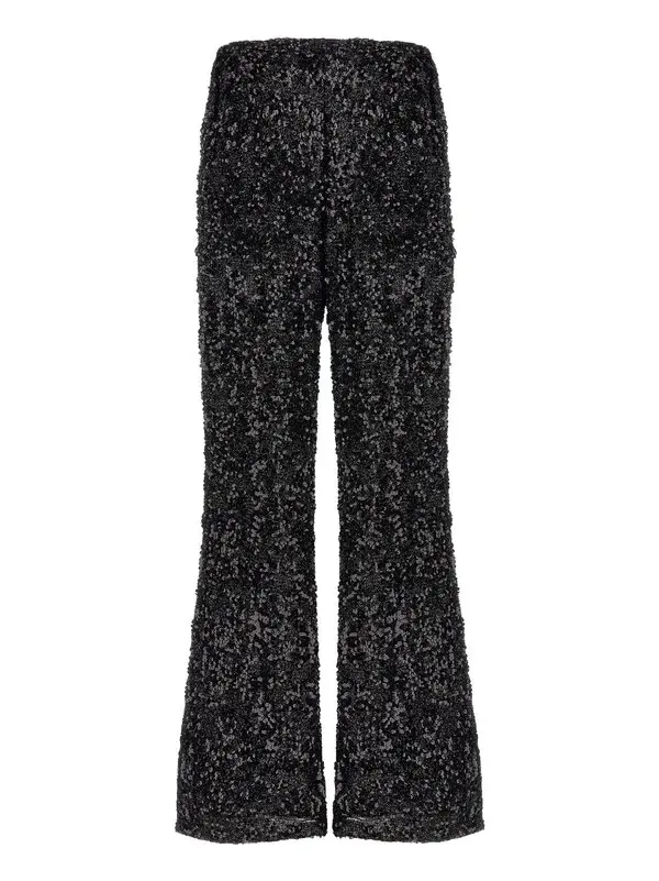 LE TWINS Moni Sequined Lurex Trousers - Black