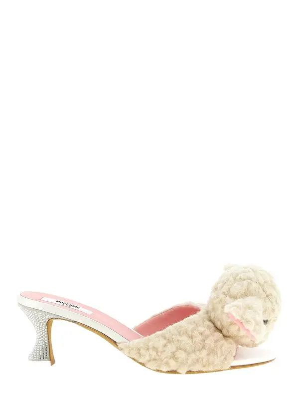 Moschino Sheep Mules - White