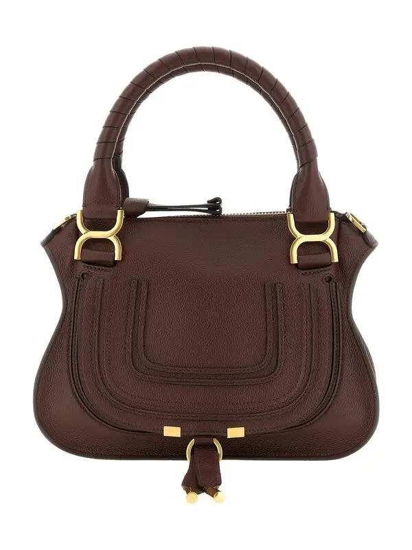 Chloé Marcie Bag With Saddle Stitching - Brown