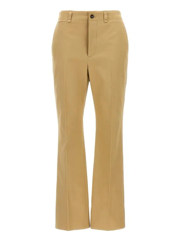 Saint Laurent Cotton Drill Trousers - Beige
