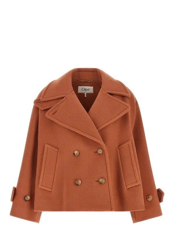 Chloé Double-breasted Short Coat - Pink