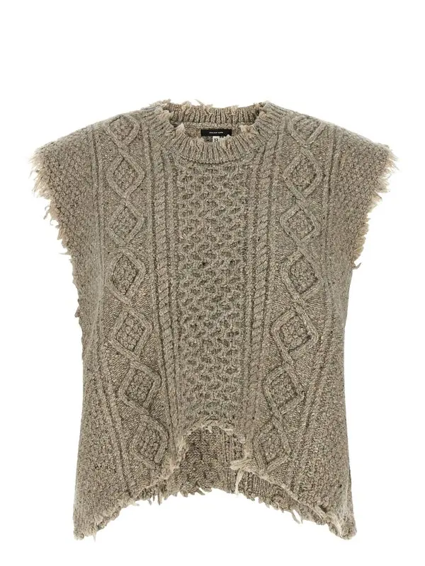 R13 Boyfriend Cable Vest - Gray