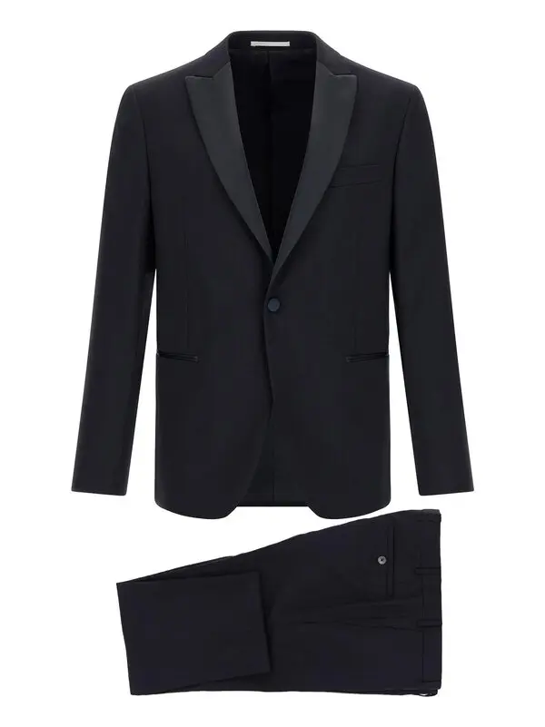 Pal Zileri Wool And Satin Dress - Black