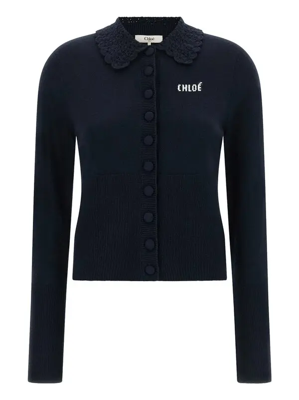 Chloé Collared Cardigan - Blue