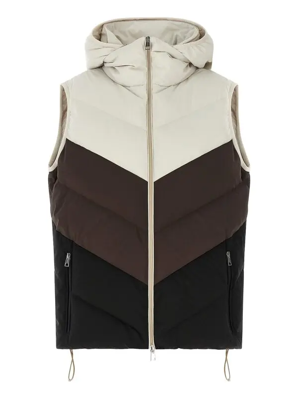 Kiton Chevron Stitching Padded Vest - Multi