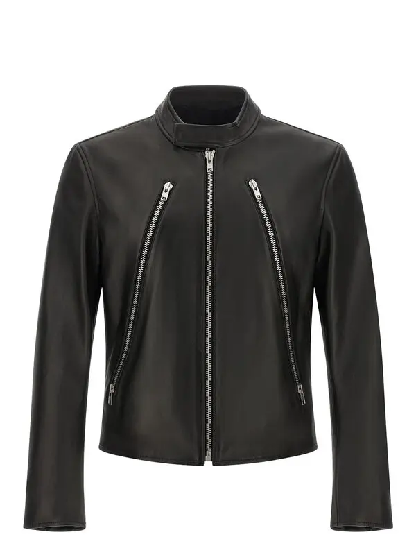 MAISON MARGIELA 5-zip Leather Jacket - Black