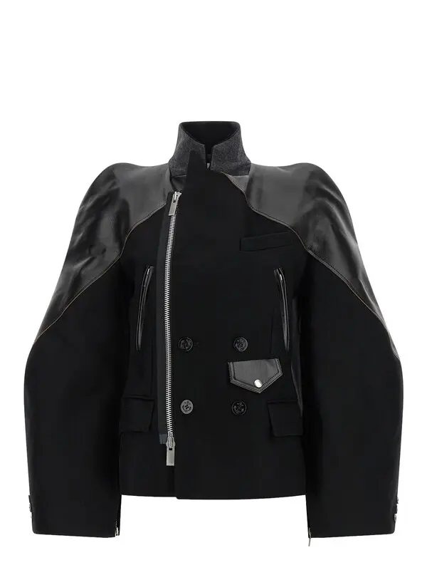 Sacai Melton Wool Jacket - Black