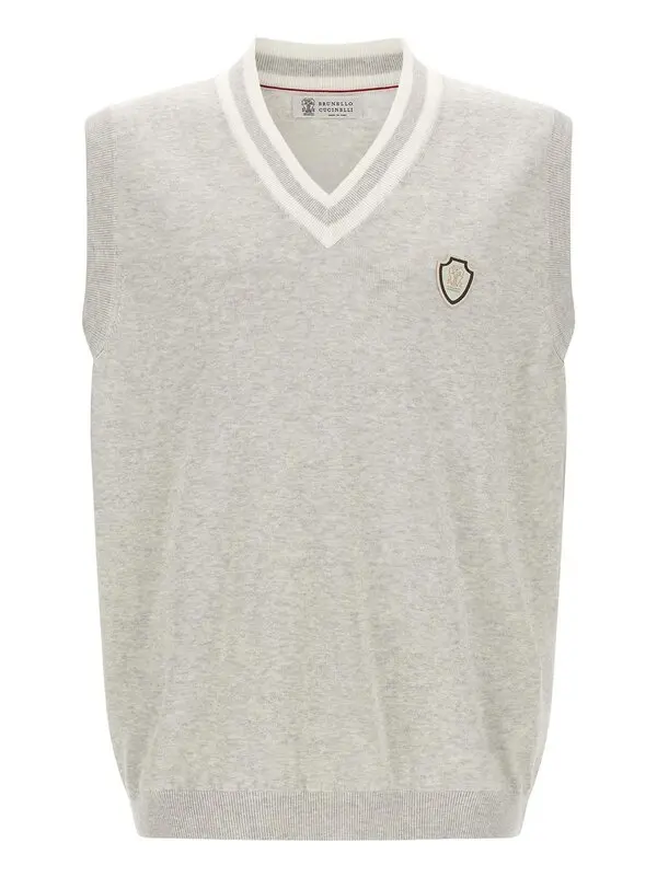 Brunello Cucinelli Heraldic Logo Vest - Gray