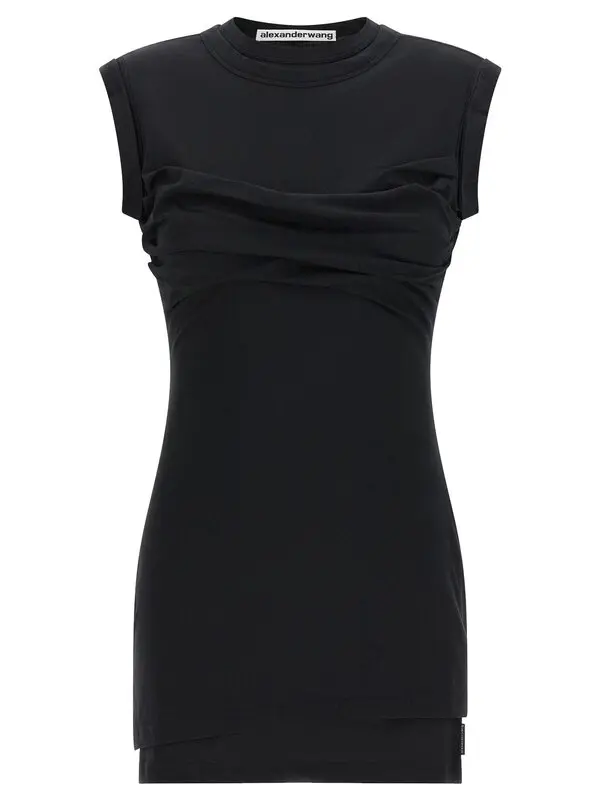 Alexander Wang Twisted Bust Layered Mini Dress - Black