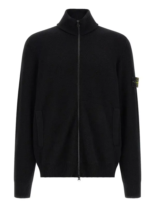 Stone Island Badge Cardigan - Black