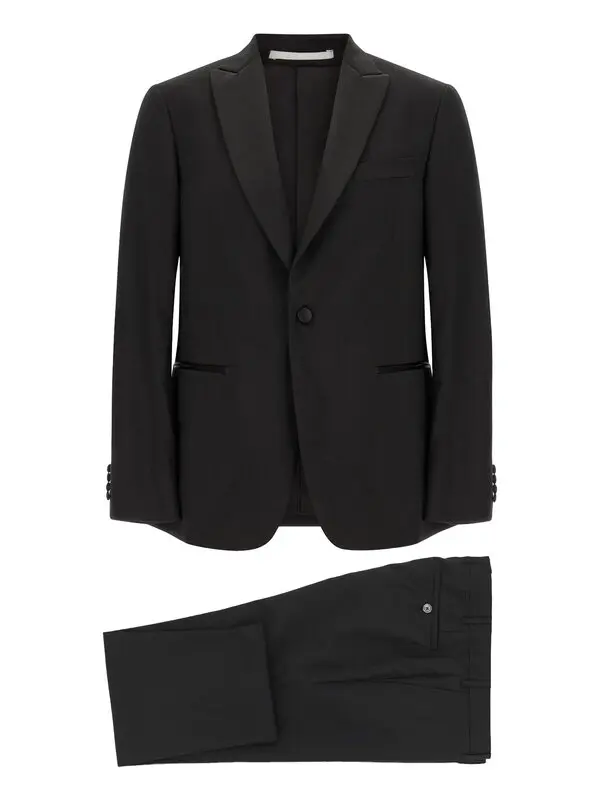 Pal Zileri Wool And Satin Dress - Black