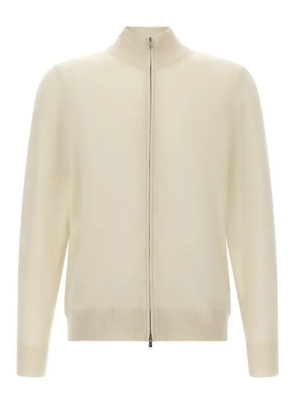 Hugo Boss H-balonso Virgin Wool Cardigan - White