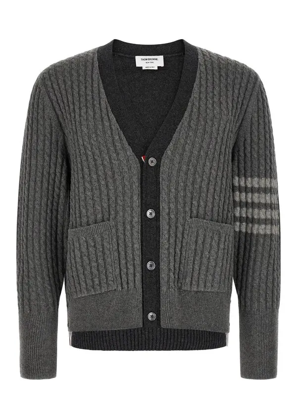 Thom Browne 2-in-1 Trompe L'oeil Cardigan - Gray