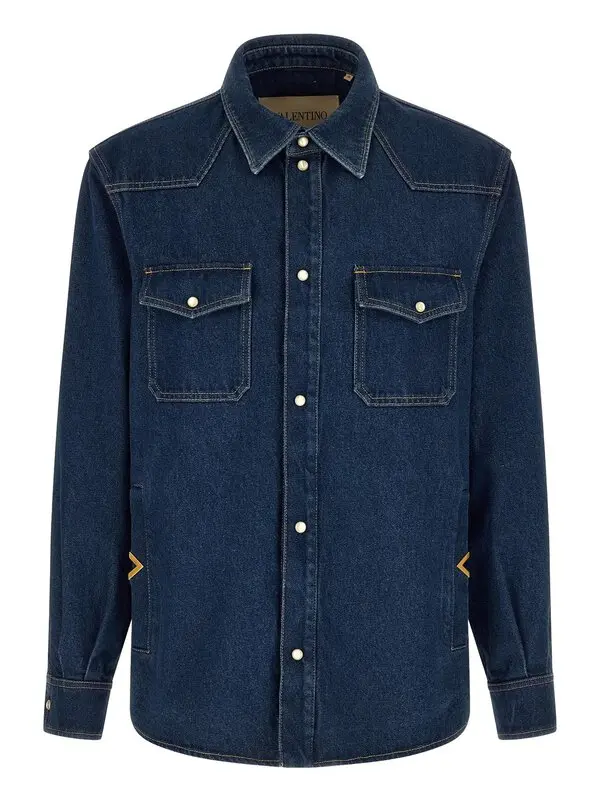 Valentino Garavani Vgold' Shirt - Blue