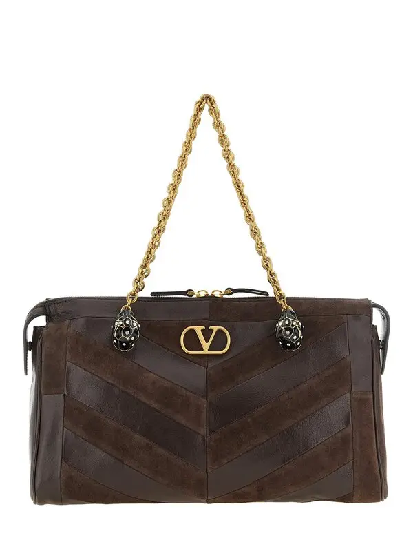 Valentino Garavani Panthea Medium Shoulder Bag - Brown