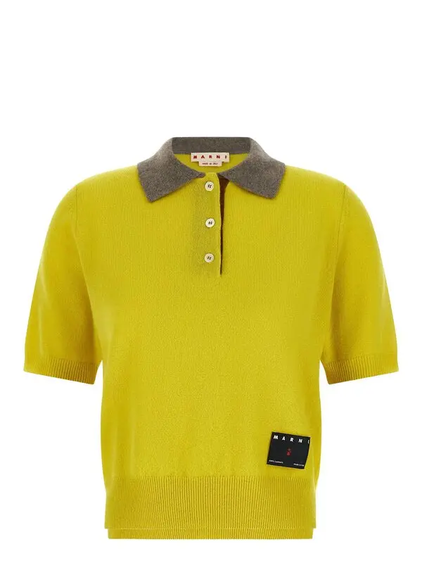 Marni Cashmere Polo Shirt - Yellow