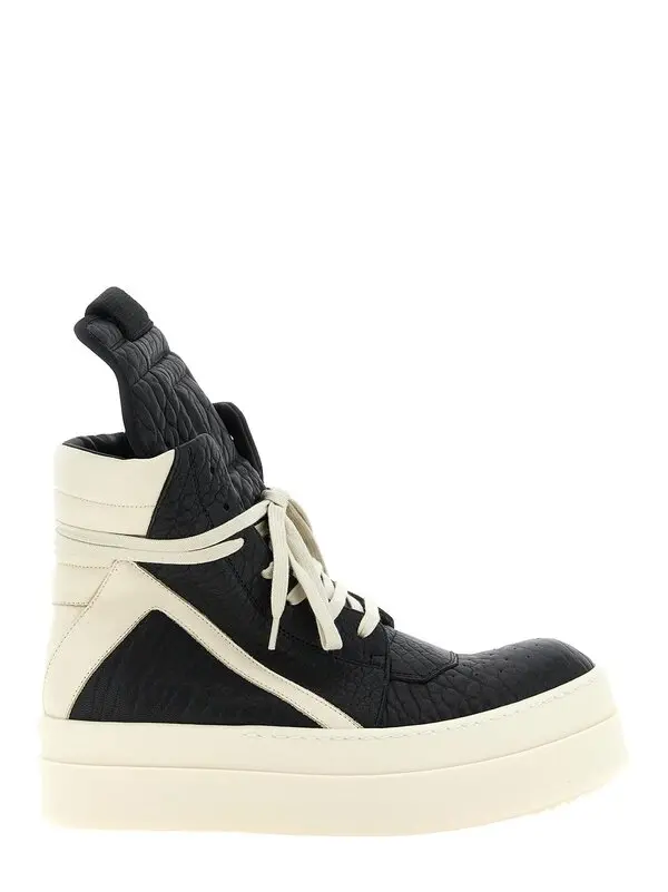 Rick Owens Mega Bumper Geobasket Sneakers - White/black