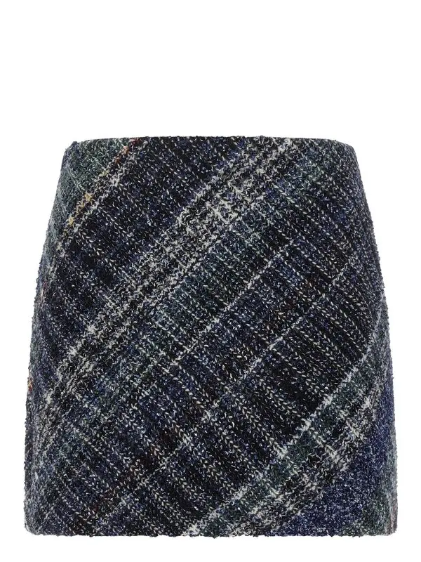 Missoni Check Wool Skirt - Blue