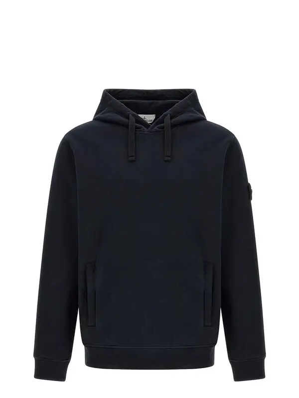 Stone Island Badge Hoodie - Blue