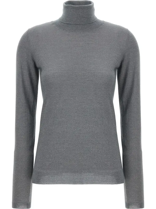 Brunello Cucinelli Cashmere And Silk Turtleneck Sweater - Gray