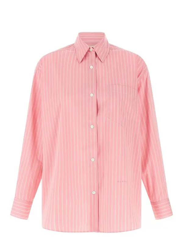 Marni Striped Cotton Blend Shirt - Pink