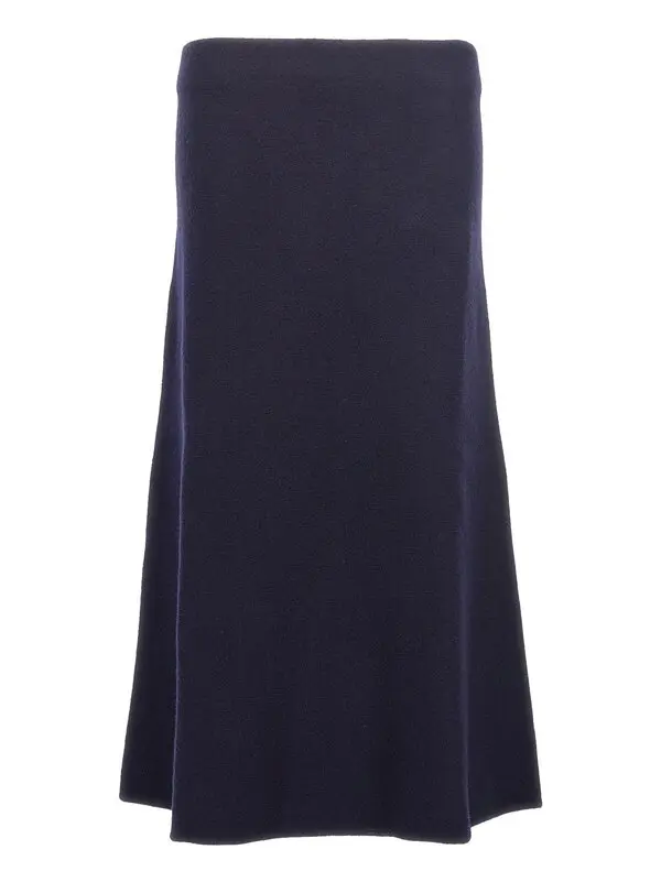 JIL SANDER Long Wool Skirt - Blue