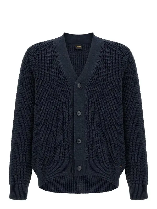 Hugo Boss Honeycomb Cardigan - Blue