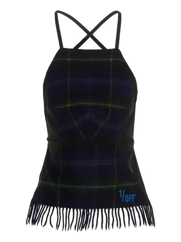 1/OFF PARIS Checked Scarf' Top - Multi