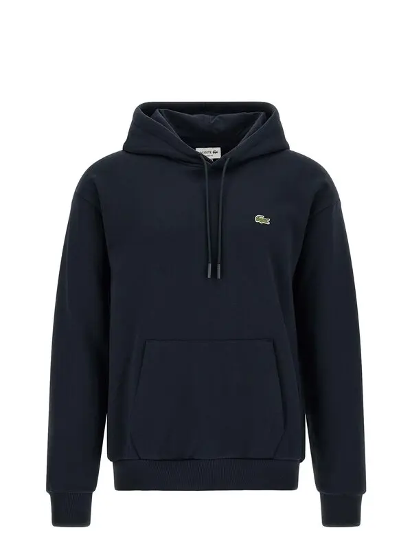 Lacoste Logo Patch Hoodie - Blue