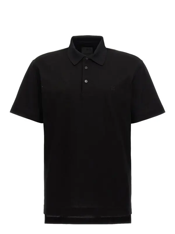 Givenchy Logo Embroidery Polo Shirt - Black