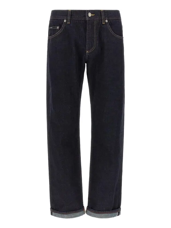 Dolce & Gabbana Dg Embroidery Denim Jeans - Blue