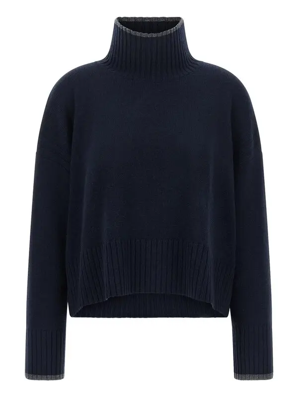 Pinko Wool And Cashmere Turtleneck Sweater - Blue