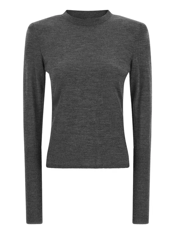 Pinko Padded Shoulder Sweater - Gray