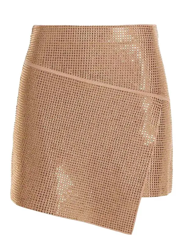 ANDREĀDAMO Sequin Knit Skirt - Beige