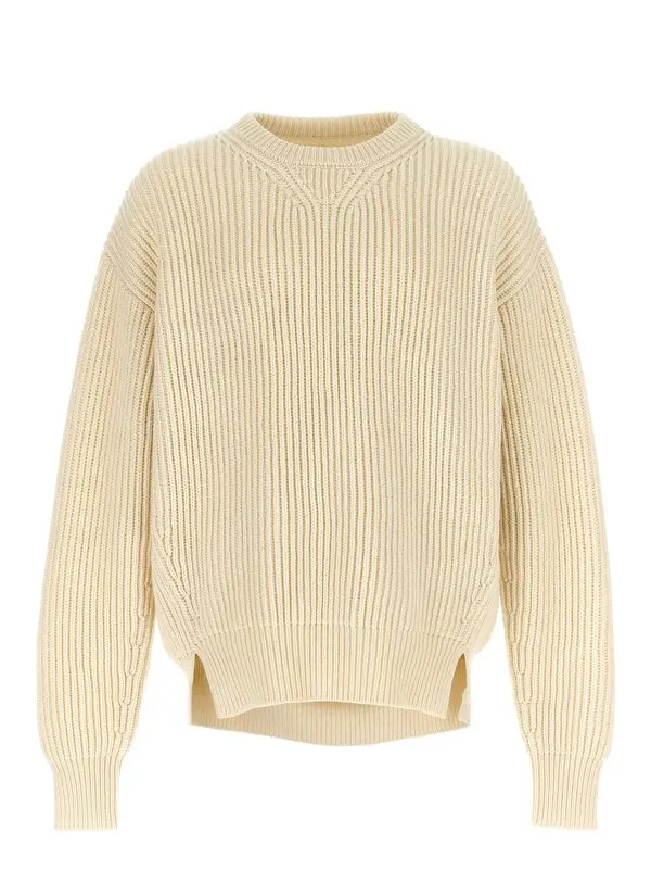 JIL SANDER Chunky Wool Sweater - White