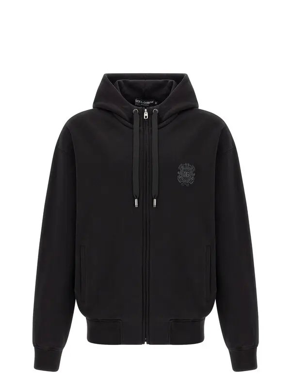 Dolce & Gabbana Coat Of Arms Logo Hoodie - Black