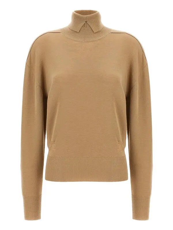 Burberry Wool Turtleneck Sweater - Beige